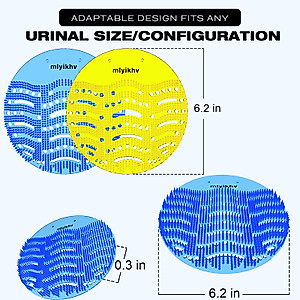 Urinal Screens Deodorizer 24 Pack Urinal Deodorizer Scented Urinal Screen Anti-Splash Urinal Screen for Urinals in Restrooms Restaurants Office Schools (12 Blue+12 Yellow)