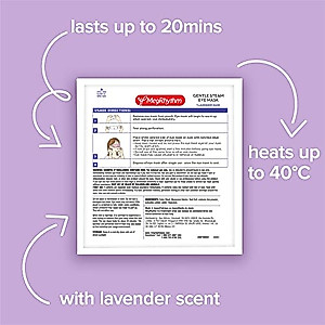 MegRhythm by Kao Gentle Steam Eye Mask, Lavender, Rejuvenates Eyes, Reduces the look of puffy eyes, Dermatologist and Ophthalmologist Tested, 5 Count