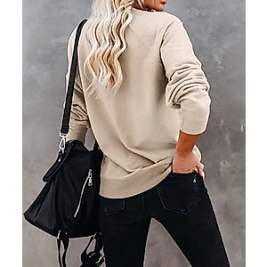 Dressmine Women's Los Angeles Hoodie Long Sleeve Vintage Graphic Sweatshirt Casual Print Letter Pullover Apricot XL