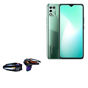 BoxWave Gaming Gear Compatible with Infinix Hot 11 Play - Touchscreen QuickTrigger Auto, Trigger Buttons Autofire Gaming Mobile FPS - Jet Black