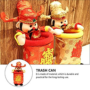 VALICLUD CAI Shen Statue Wencaishen God of Fortune God of Wealth Zhao CAI Feng Shui Decor Gift Chinese New Year Gift Chinese Style Wealth God Candy Bag Desktop Trash Can Decoration Red