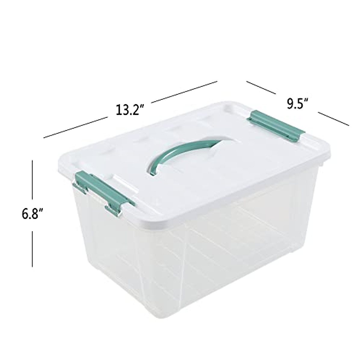 Joyeen 6-pack Latching Storage Boxes, Clear Plastic Bins Totes with Lids, 14 Quarts