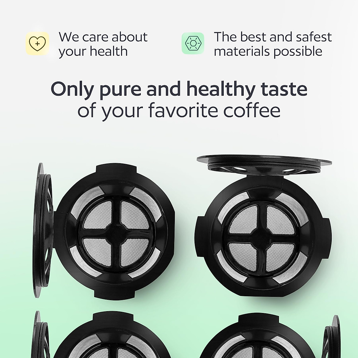 4 Reusable K Cups for Keurig K Supreme, K Supreme Plus and K Slim with Multistream Technology - 4 Black Refillable Kcups Coffee Filters for Keurig Coffee Makers