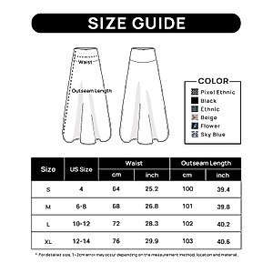 noflik Womens Maxi Skirts (Pixel Ethnic, XL)