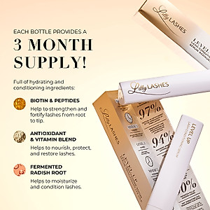 Lilly Lashes Level Up Conditioning Lash Serum, Eyelash Serum, Eyelash Serum for Fuller Natural Lashes, Non Irritating Lash Serum and Eyebrow Serum, Lash Therapy