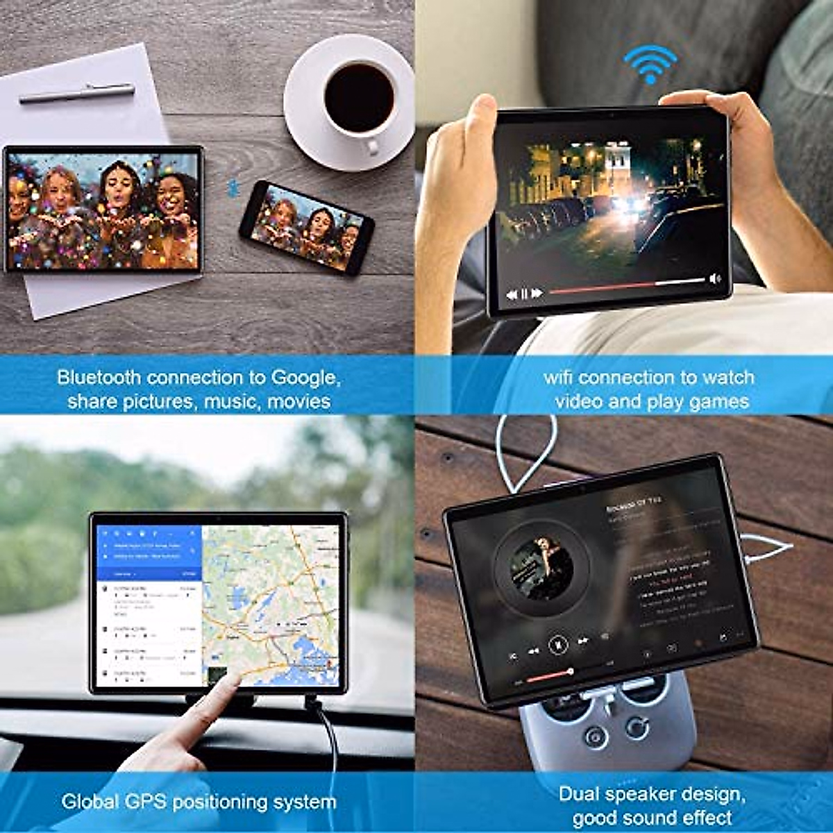 Deca core 10.1" Inch TYD Tablet Google Android 10, 4G LTE Dual SIM, 4GB RAM 64GB Storage, 1920 1200 Full HD IPS Touchscreen,Dual Camera, WiFi/WLAN/Bluetooth/GPS TYD-109 (64GB, Silver)