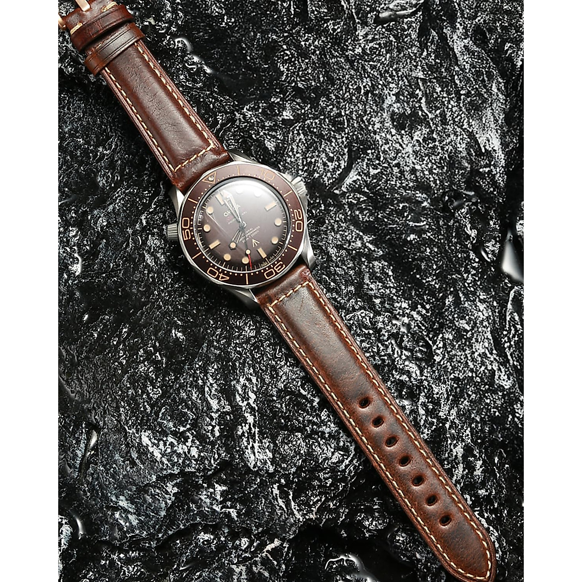 REZERO Watch Band, Genuine Leather Watch Straps, Oil-Waxed Vintage Watch Bands for Men 18mm 19mm 20mm 21mm 22mm 23mm 24mm 26mm