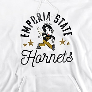Emporia State University Official Hornets Unisex Adult Pull-Over Hoodie,White, 2X-Large