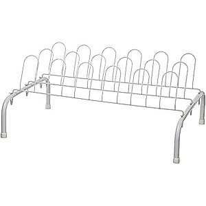 ClosetMaid 1039 Heavy Duty Lightweight 9 Pair Freestanding Wire Shoe Rack Organizer for Closet, Hallway, or Entryway, White (2 Pack)