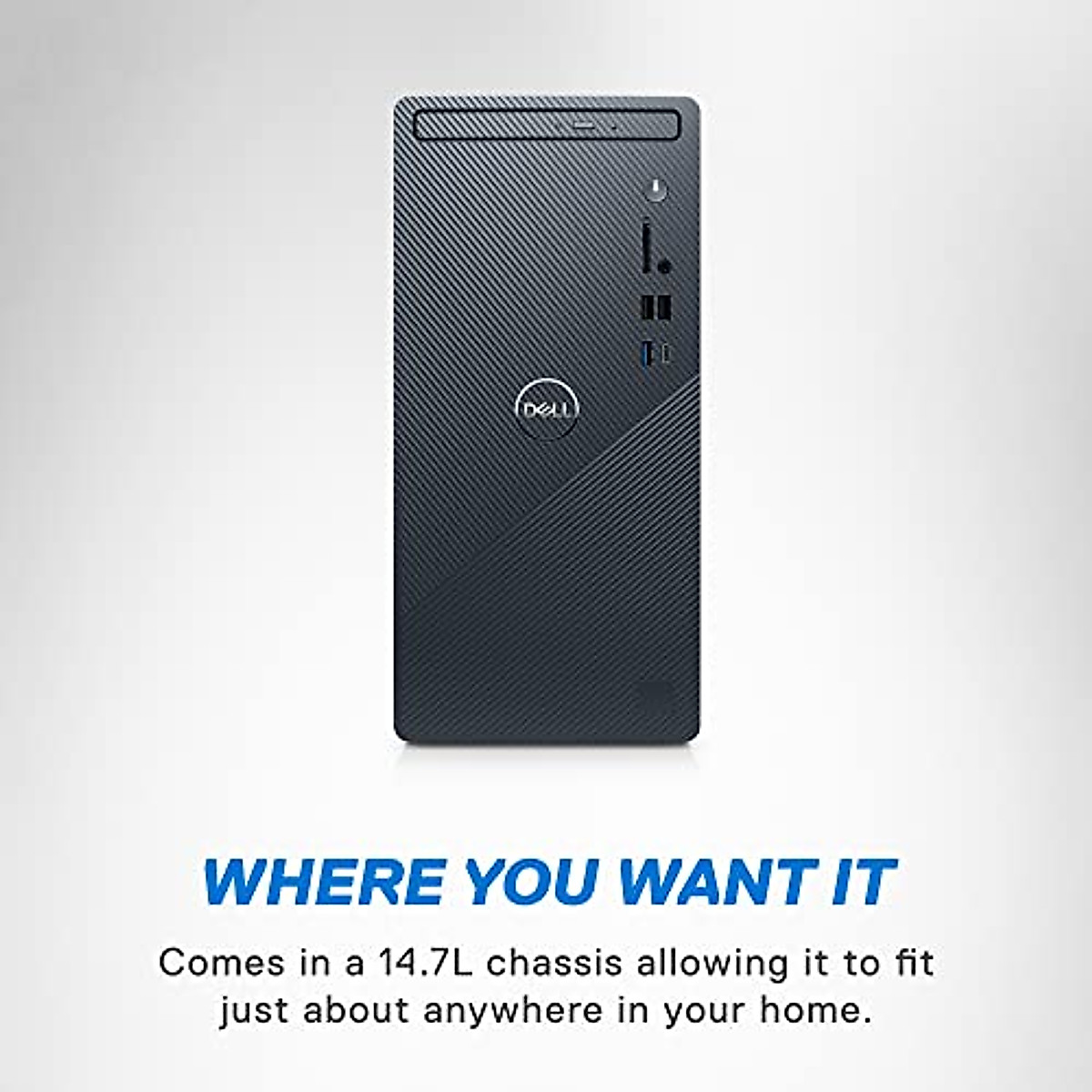 Dell Inspiron 3020 Desktop - Intel Core i7-13700, 16GB DDR4 RAM, 512GB SSD, Intel UHD 770 Graphics, Windows 11 Home - Mist Blue