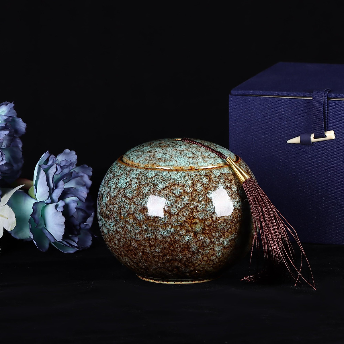 The7boX Medium Urn for Human Ashes,Ceramic Small Keepsake Urns,urn for Ashes for Men or Woman,Memorial Tiny urn,Funeral Cremation Urn for Sharing Adult or Pet Ashes