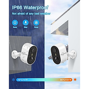 AMSEEN Solar Security Camera Wireless Outdoor with 360° Panoramic View, PIR Human Detection, 2K Night Vision, Spotlight and Siren, 2-Way Audio, Compatible with Alexa for Home Surveillance (C2-01)