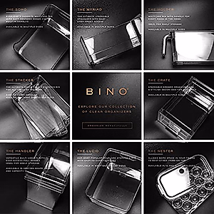 BINO | Stackable Storage Bins, X-Large - 4 Pack | The Stacker Collection | Clear Plastic Storage Bins | Organization and Storage Containers for Pantry & Fridge | Multi-Use Organizer Bins | BPA-Free