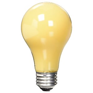 G E LIGHTING 61435 GE Bug Light Bulb, 90W, Yellow, 2-Pack