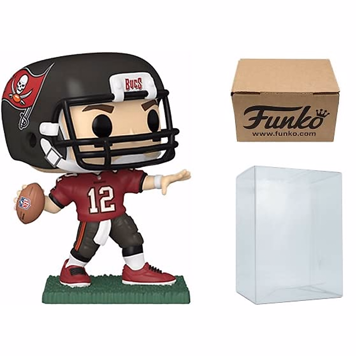 Pop Sports: Bucs Tom Brady #157 Vinyl Figure (Bundle with Compatible Protector Case and Funko Pop Shipper Box for Additional Protection)