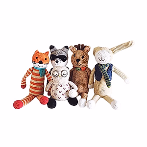 Pebble 200-171 Fair Trade Beige Bunny Rattle, 10-inch Length