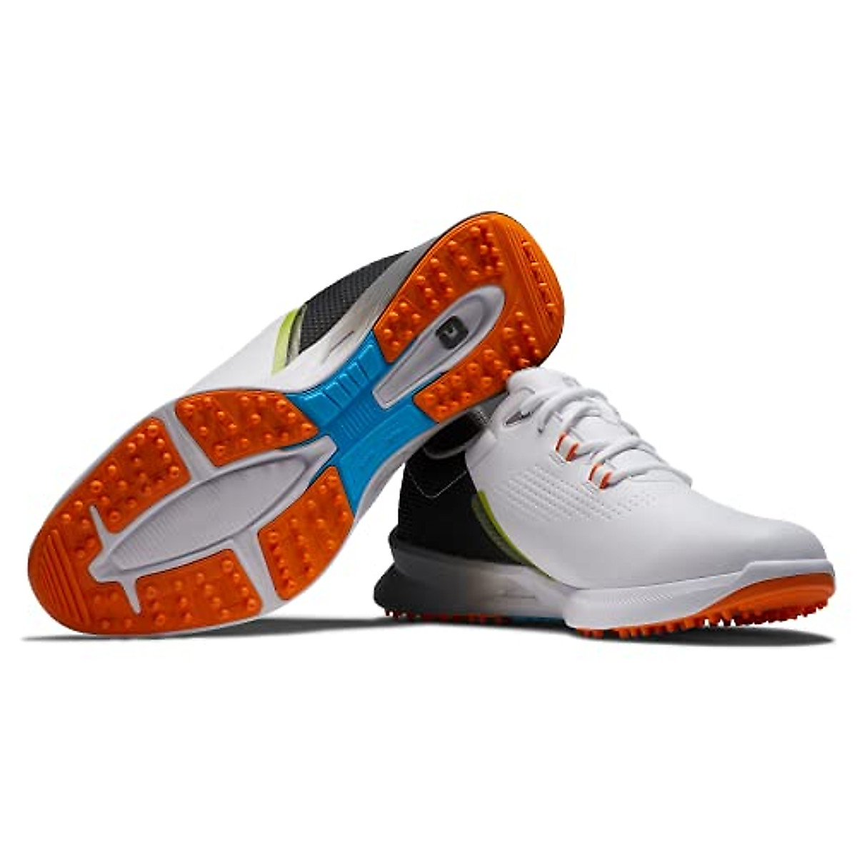 FootJoy Men's FJ Fuel Golf Shoe, White/Black/Orange, 10.5