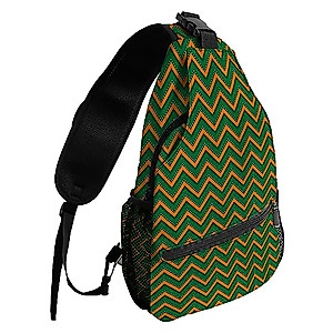 Sling Backpack, St. Patrick's Day Minimalist Green Retro Texture Waterproof Lightweight Small Sling Bag, Travel Chest Bag Crossbody Shoulder Bag Hiking Daypack for Women Men