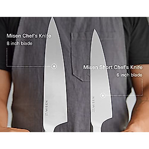 Misen Chef Knife - 8 Inch Professional Kitchen Knife - High Carbon Stainless Steel Ultra Sharp Chef's Knife, Blue