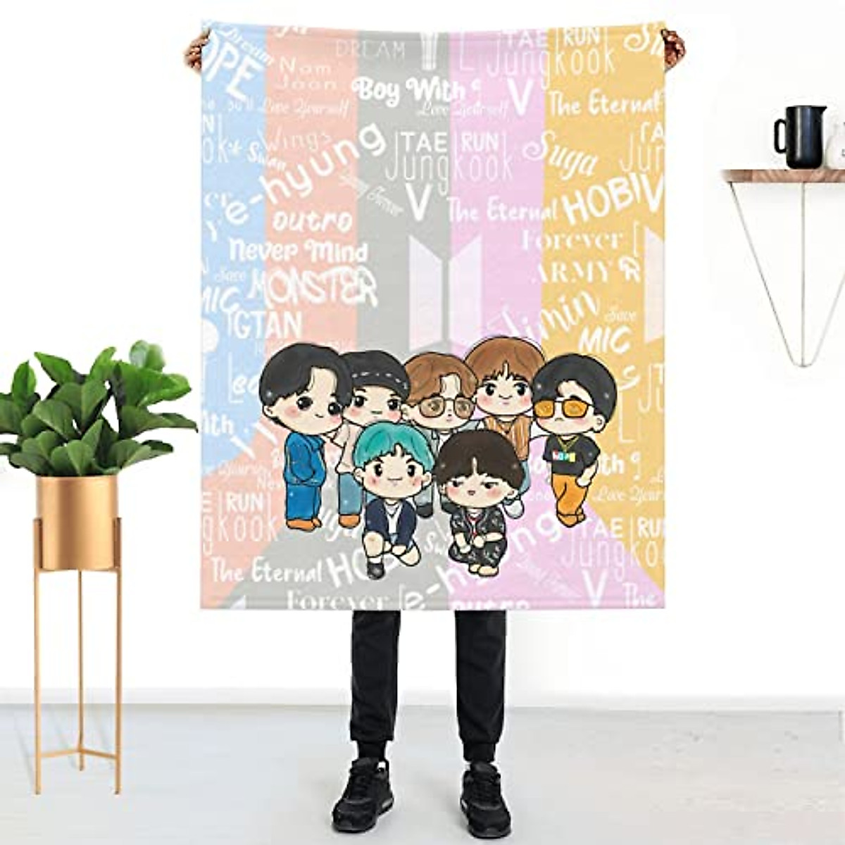 Cvdoos Throws Flannel Blankets Lightweight Comfy Warmer Soft Blanket Home Decor Bedding Couch Sofa for All Season Girls Women Fans Gifts (B) 40X50 Inch