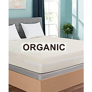 Bargoose AllergyCare Organic Cotton Zippered Mattress Encasement, 100% Organic Cotton, Hypoallergenic, Chemical Free, Blocks Dust Mites & More (9" Deep, Full)