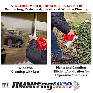 OmniFog ULV Cold Fogger – Adapter for Milwaukee, Makita, Ryobi, Bosch, and Most Major Brand Blowers – Adjustable 10-110 Micron Mister Fog, Fertilize or Clean (16 OZ Adapter & Reservoir)