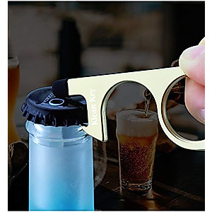 Klean Key Premium No Touch Door Opener Key Chain-Works on Touch Screen-Great for Elevator Buttons- Bottle Opener (Silver)