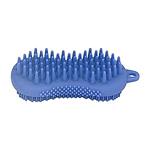 Silicone Body Scrubber Scrub Bath Double Sided Massage Brush Shampoo Bather Bath Brush Brush Tool Household Brush Scrubby Silicon Body Scrubber Washing Scrubbing Double Side Shower Body Sprays (Blue)