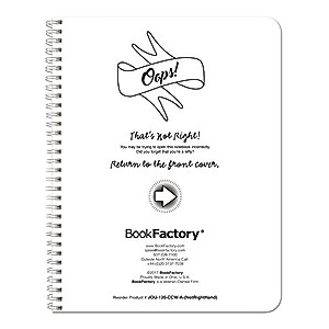BookFactory NotRight (Left-Handed) Notebook/Lefty Not Right Notebook 120 Pages 8.5" x 11" Wire-O (JOU-120-CCW-A-(NotRightHand))