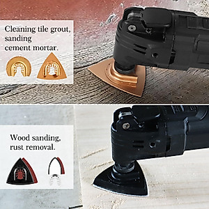 SAWVIVA 100 Pack Oscillating Saw Blades, Oscillating Tool Blades with Sandpaper, Durable Multitool Blades Kits for Cutting Wood, Metal, and Plastic with Quick Release