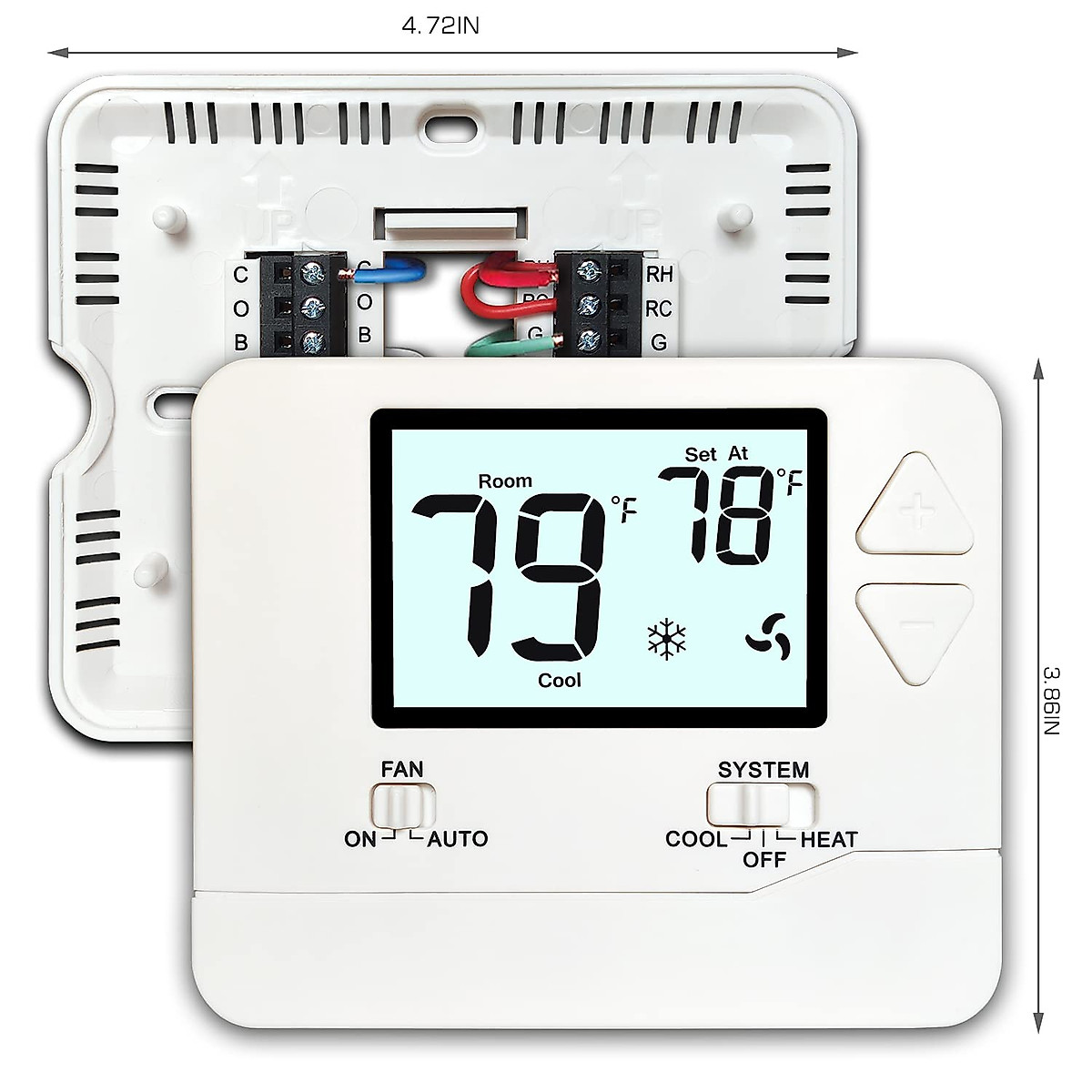 Heagstat Non Programmable Thermostats for Home 1 Heat/ 1 Cool, DIY Instal, C-Wire Not Required.