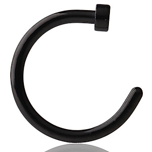 Ruifan 10pcs Stainless Steel Body Jewelry Piercing Earrings Nose Hoop Ring Unisex 20 Gauge 5/16"(8mm)