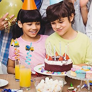 24 Construction Plastic Straws Reusable Drinking Straws with 2 Cleaning Brush Blender Truck Excavator Truck Bulldozer Transportation Straws Construction Party Favors Supplies Gift for Kids Boys