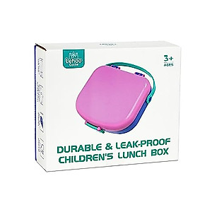 Lehoo Castle Bento Lunch Box for Kids, Large Kids Lunch Box with Cutlery＆4 Compartments＆Silicone Handle, Leak-proof Portable 1.3L Lunchbox Bento for Kids BPA-free Easy Opened (Blue)