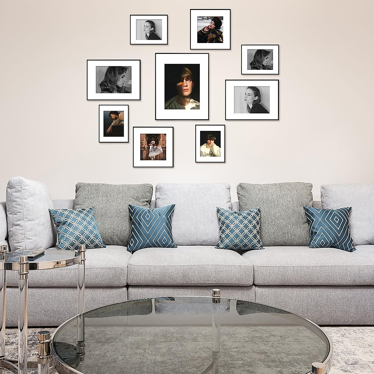 Golden State Art - 16x20 Aluminum Picture Frame - with Mat for 11x14 Photo or Without Mat for 16 x 20 Poster - Real Glass Cover - Simple and Elegant Decor for Wall Mounting - 1 Pack - Black