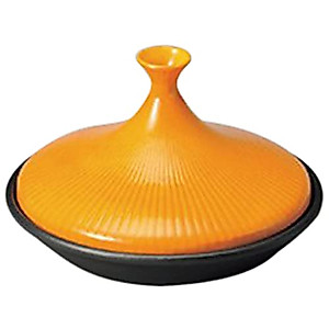 せともの本舗 Set of 10 Aluminum Tajin Pot (Yellow), Fluorine Diameter 10.0 x 6.2 inches (25.5 x 15.7 cm), 43.2 fl oz (1,300 cc), Direct Flame [Restaurant, Commercial Use, Tableware, Tableware,