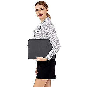 MOSISO Laptop Sleeve Bag Compatible with MacBook Air/Pro, 13-13.3 inch Notebook, Compatible with MacBook Pro 14 inch 2023-2021 A2779 M2 A2442 M1, Polyester Vertical Case with Pocket, Space Gray