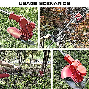 Guoguoba Strimmers Electric Cordless Battery Powered Best 36V Grass Trimmers Heavy Duty Metal Blade Lawn Edging Tools Brush Cutter Retractable Handle and Rotating Head Mower