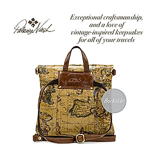 Patricia Nash Luzille Leather Backpack for Women - Convertible Backpack Tote, Leather Purses for Women, Euro Map