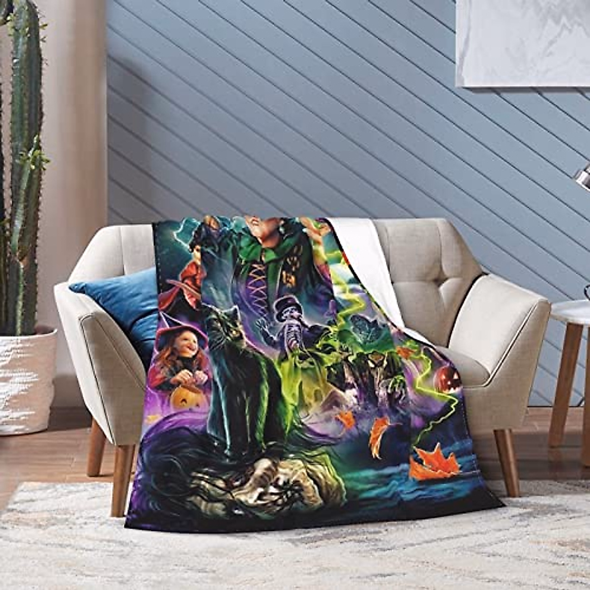 Niubai Halloween Blanket Cartoon Blanket Flannel Fleece Blanket Ultra Soft Lightweight Throw Blanket for Bed Couch Living Room 60''X50''