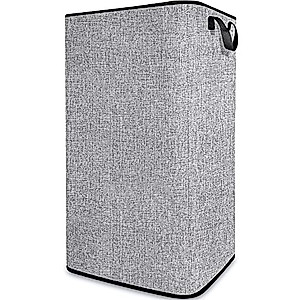 Large Laundry Hamper 84L, 24.5" Tall Collapsible Laundry Hamper with Sturdy Handles, Rectangular Dirty Clothes Hamper for Bathroom Bedroom, Durable Storage Basket for Clothes Toys (Bag Not Include)