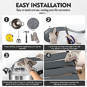 LukLoy 50ft Long Vinyl Straps for Patio Chairs Repair 2" Wide Patio Furniture Replacement Straps, Grey