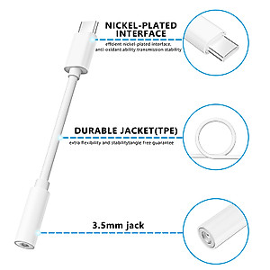 [MFi Certified] 2 Pack Headphone Adapter for iPhone 15,USB Type C to 3.5mm Female Headphone Jack Adapter Aux Audio Dongle Compatible with iPhone 15/15 Plus/15 Pro/15 Pro Max,Galaxy S23 S22 Ultra