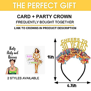 Cheers to 30 Years Party Headband - 30th Birthday Tiara,Funny Glittering Colorful Tassel Paper Headgear,Thirty Birthday Gift for her,Milestone Birthday