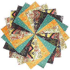 40 5 Inch Vivid Christmas Cheer Quilting Squares Pack by Paintbrush, EBI & Riley Blake Fabrics 5 colorways