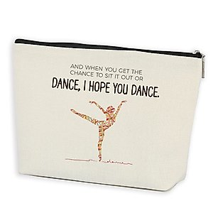 Inspirational Makeup Bag Dance Gifts Dancer Gifts Dance Recital Gifts for Girls Ballet Dancing Gift Dance Teacher Gifts for Women Teens Dance Lovers Student I Hope You Dance Toiletry Bag Cosmetic Bag