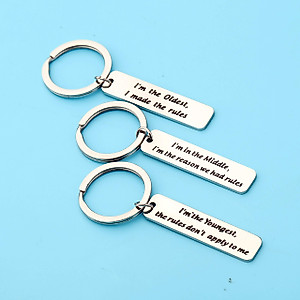 AKTAP Brother Keychain Sibling Jewelry Gift for Brother or Sister Family Jewelry Sister Gifts