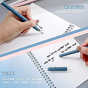 cobee® Erasable Gel Pens, 4 Pieces 0.5mm Erasable Gel Ink Pens with 20 Pieces Refills and 2 Eraser Cute Cartoon Animal Rollerball Pens for Drawing Writing School Office Gift Supplies (Black ink)