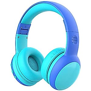 gorsun Bluetooth Kids Headphones with Microphone,Children's Wireless Headsets with 85dB Volume Limited Hearing Protection,Stereo Over-Ear Headphones for Boys and Girls (Blue)