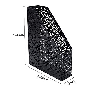 EasyPAG Heavy Duty Magazine File Holder Rack Paper Book Storage Office Desk Organizer,Black